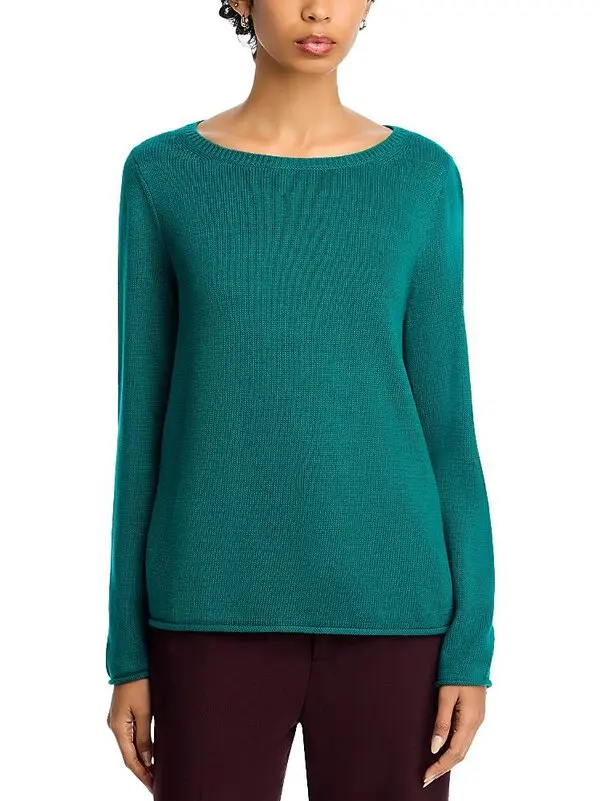 Eileen Fisher Bateau Neck Sweater - Rainforest