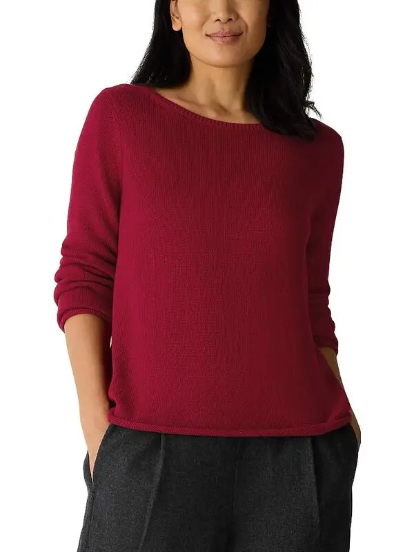 Eileen Fisher Bateau Neck Sweater - Ruby