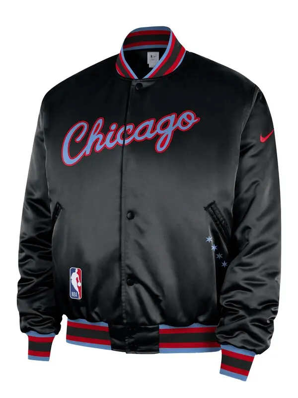 Nike Chicago Bulls City Edition Nba Premium Jacket - Black