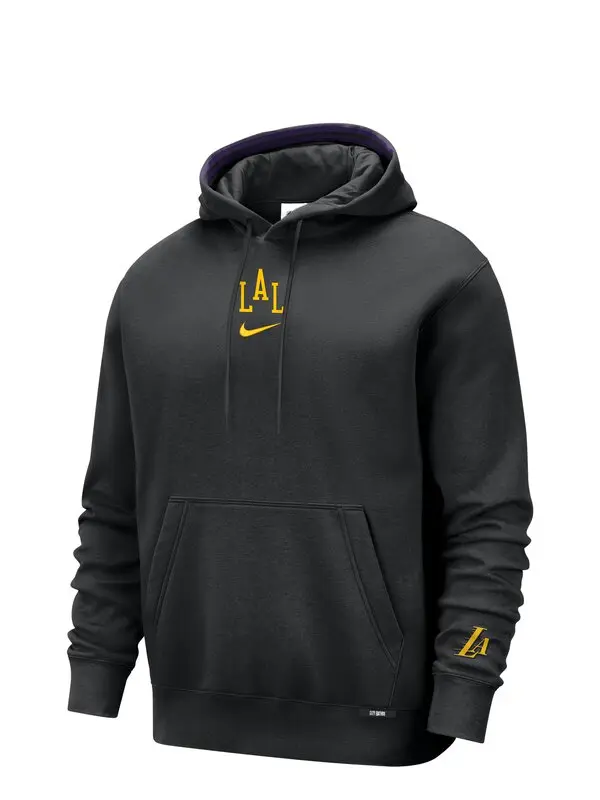 Nike Los Angeles Lakers City Edition Nba Premium Club Fleece Hoodie - Black
