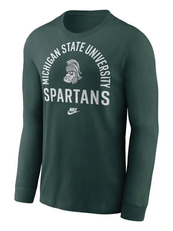 Nike Michigan State Legacy Arched Logo College Long-sleeve T-shirt - Green
