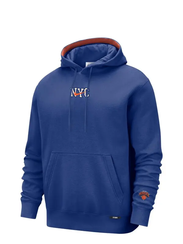 Nike New York Knicks City Edition Nba Premium Club Fleece Hoodie - Blue