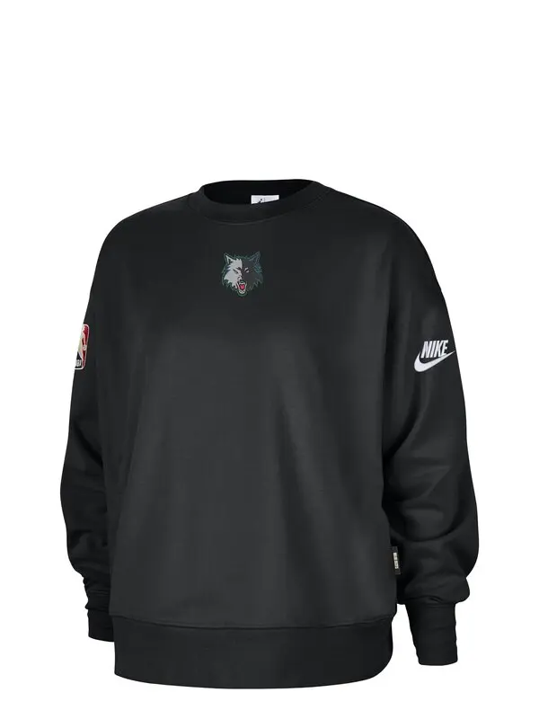 Nike Minnesota Timberwolves Hardwood Classics Nba Phoenix Fleece Premium Crewneck Sweatshirt - Black