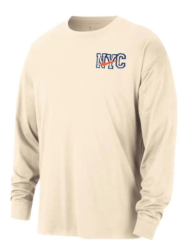 Nike Nyc Knicks Essential City Edition Nba Long-sleeve T-shirt - Brown