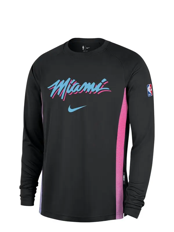 Nike Miami Heat City Edition Dri-fit Long-sleeve Top - Black