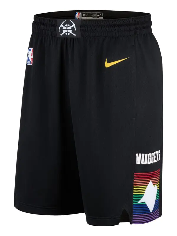 Nike Denver Nuggets City Edition Dri-fit Nba Swingman Shorts - Black