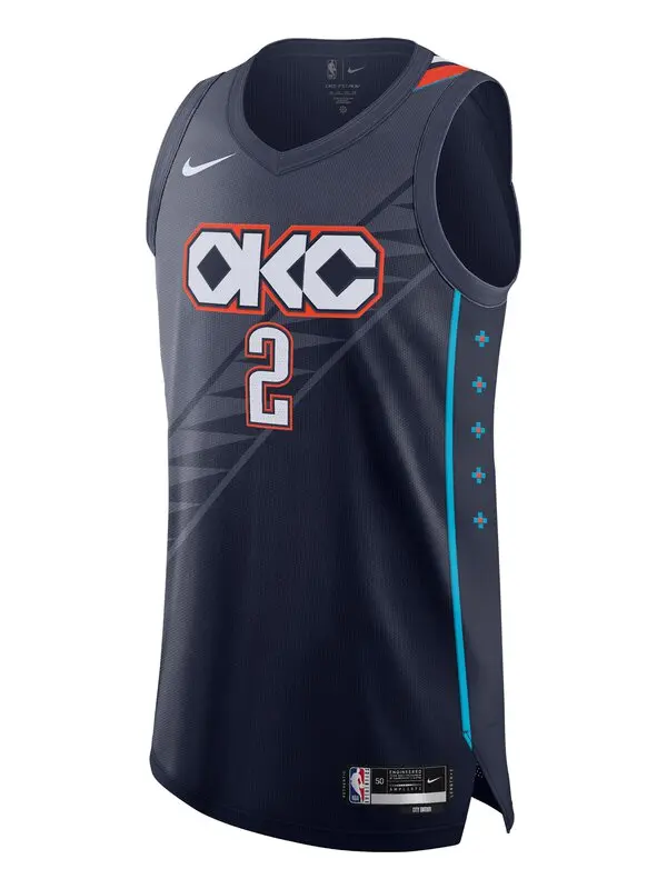 Nike Shai Gilgeous-alexander Oklahoma City Thunder City Edition Dri-fit Adv Nba Authentic Jersey - Blue