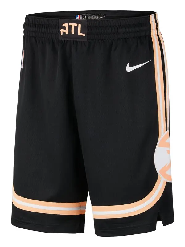Nike Atlanta Hawks City Edition Dri-fit Nba Swingman Shorts - Black