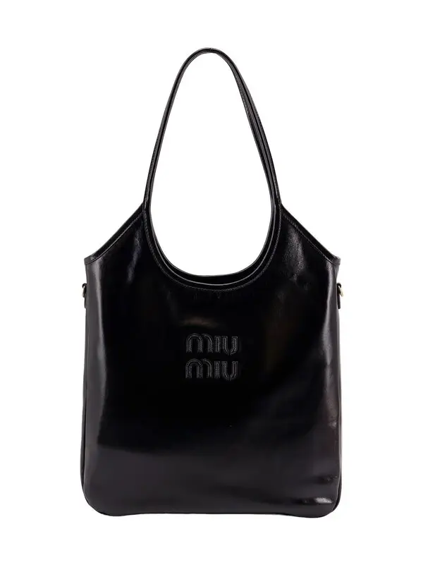 Miu Miu Ivy Leather Shoulder Bag - Black