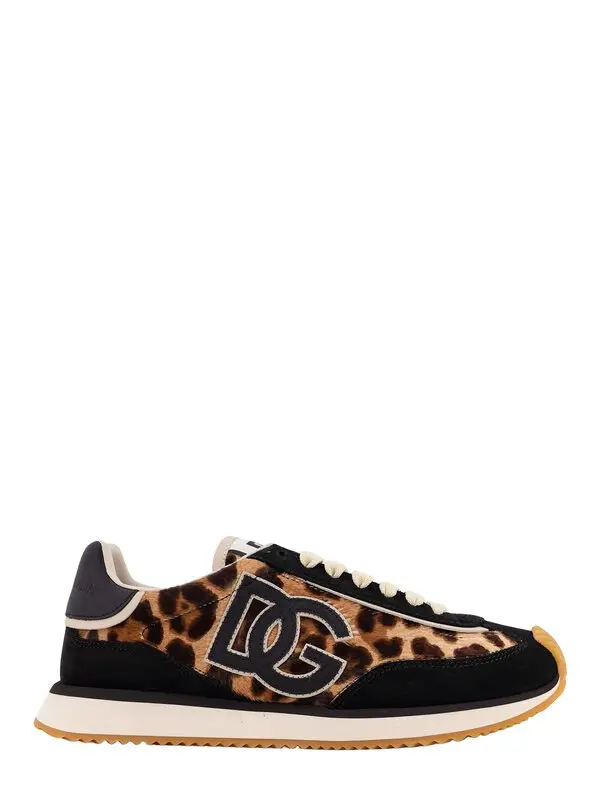 Dolce & Gabbana Lace-up Suede Sneakers - Animal Print
