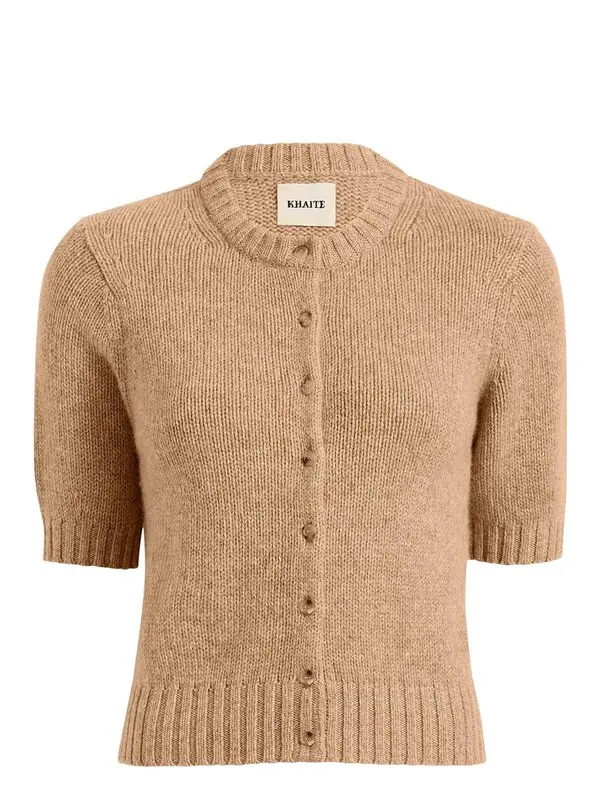 Khaite Nora Fitted Cardigan - Biscuit