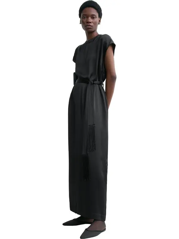 TOTÊME Crew Satin Dress - Black