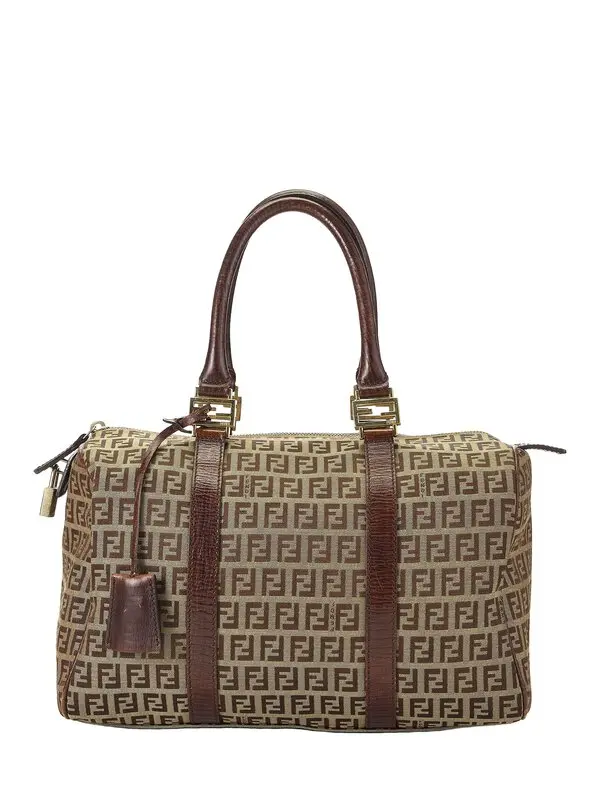 Fendi Zucchino Boston Bag - Brown