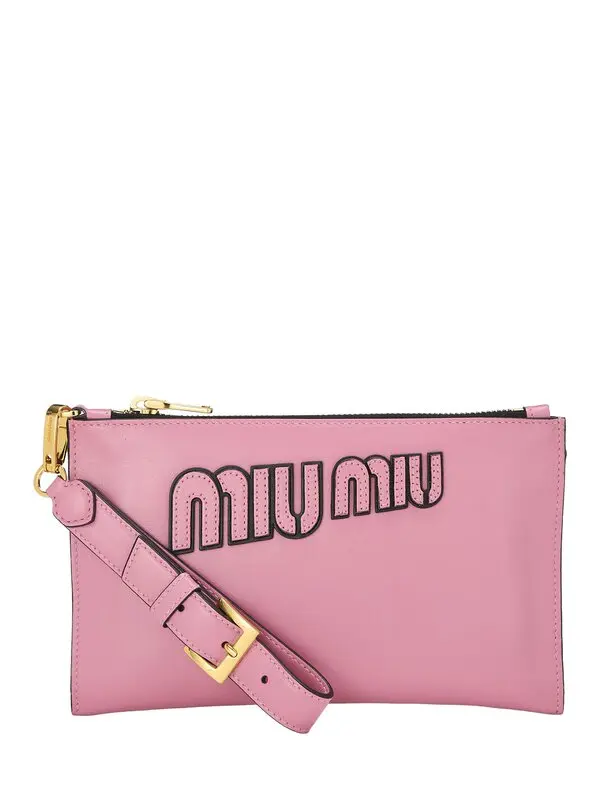 Miu Miu Calfskin Wristlet - Pink
