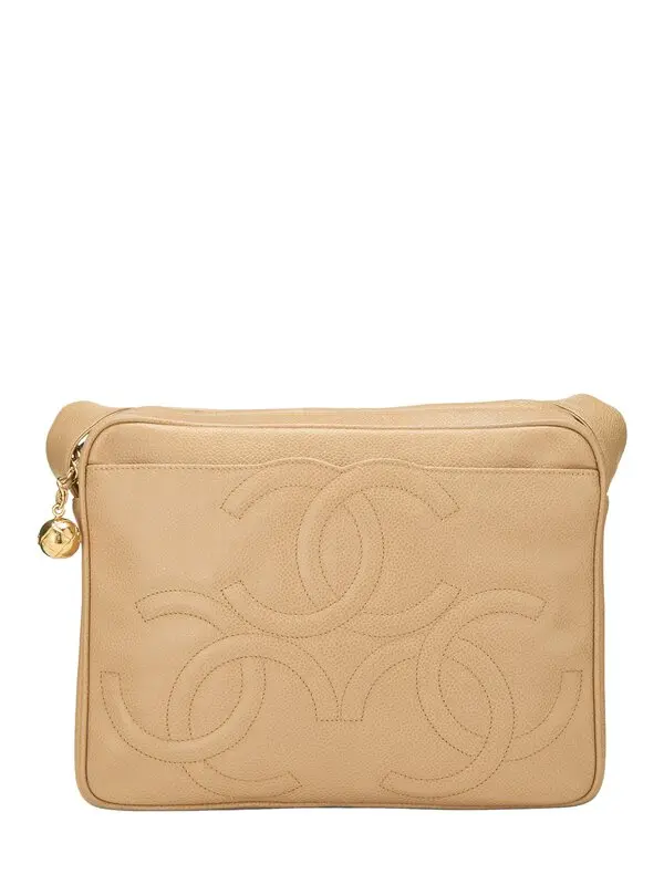 Chanel Caviar Leather Shoulder Bag - Beige