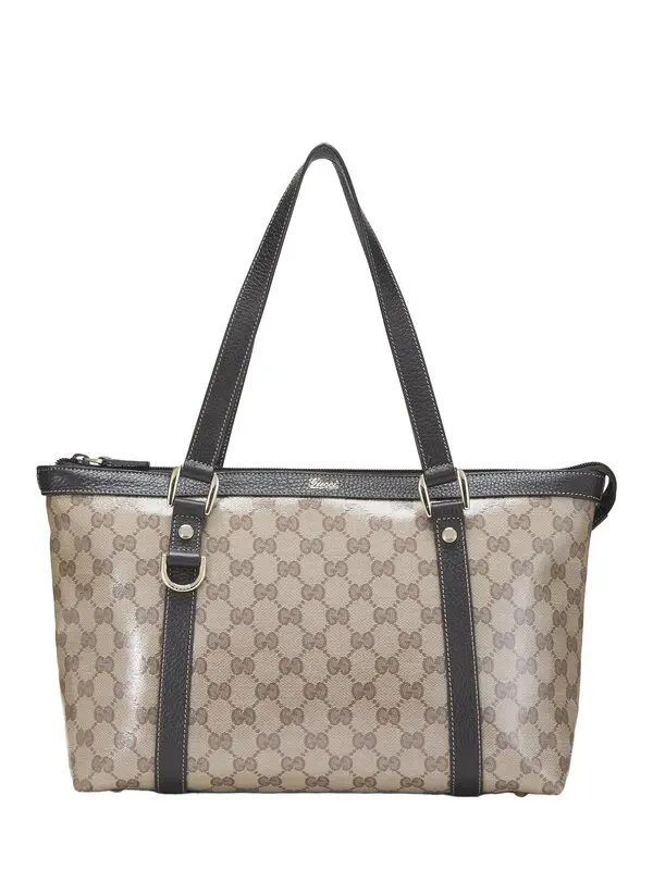 Gucci Crystal Abbey Zip Tote - Brown