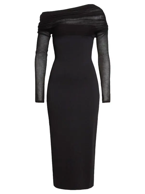 Altuzarra Meyer Draped One-shoulder Midi Dress - Black