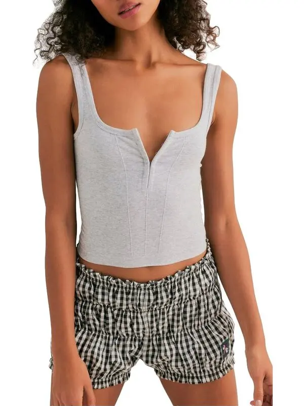 Free People Simply Soft Cotton Blend Tank - Gray