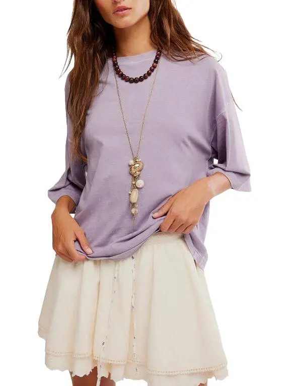 Free People Oversized Cotton T-shirt - Plum Ash