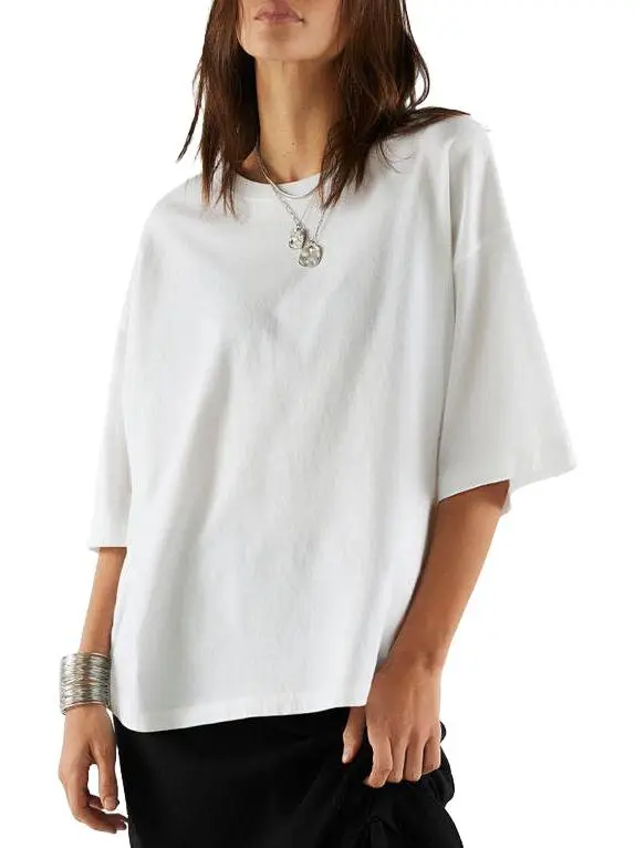 Free People Oversized Cotton T-shirt - White