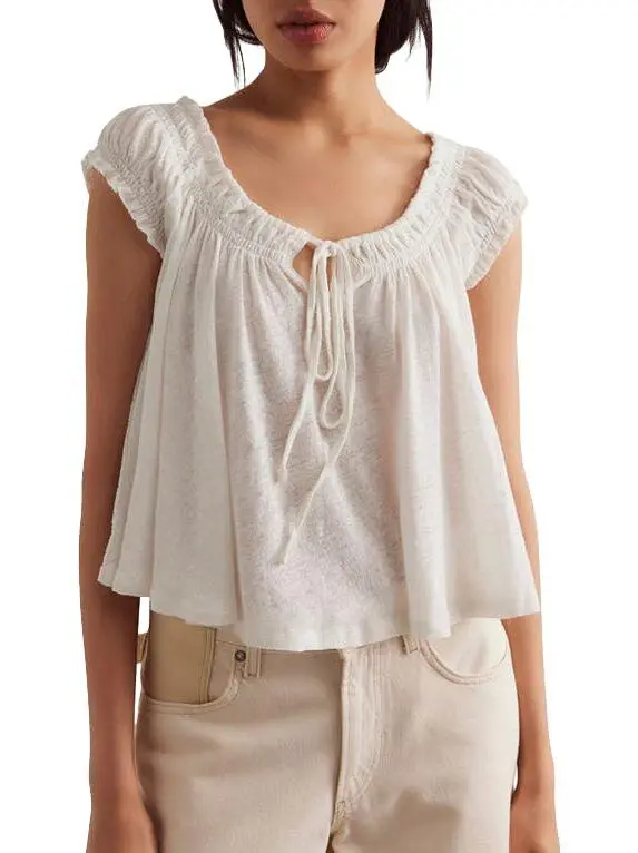 Free People Dahlia Tie-front T-shirt - Optic White