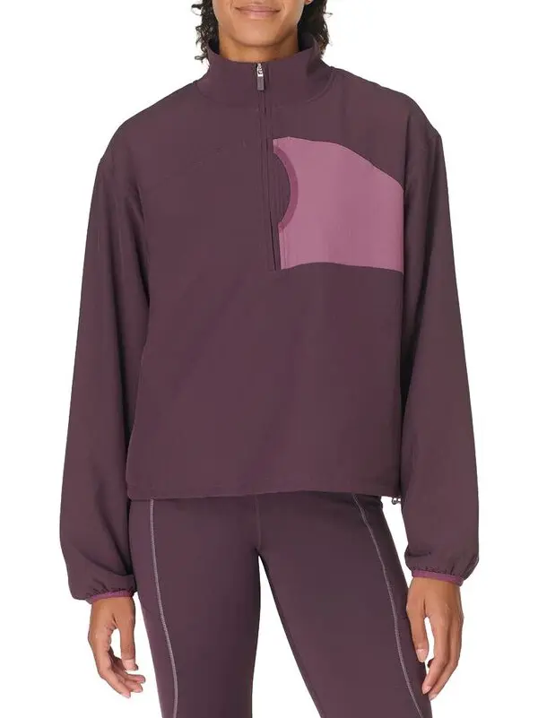 Sweaty Betty Half-zip Pullover - Neptune Purple Argyle Purple
