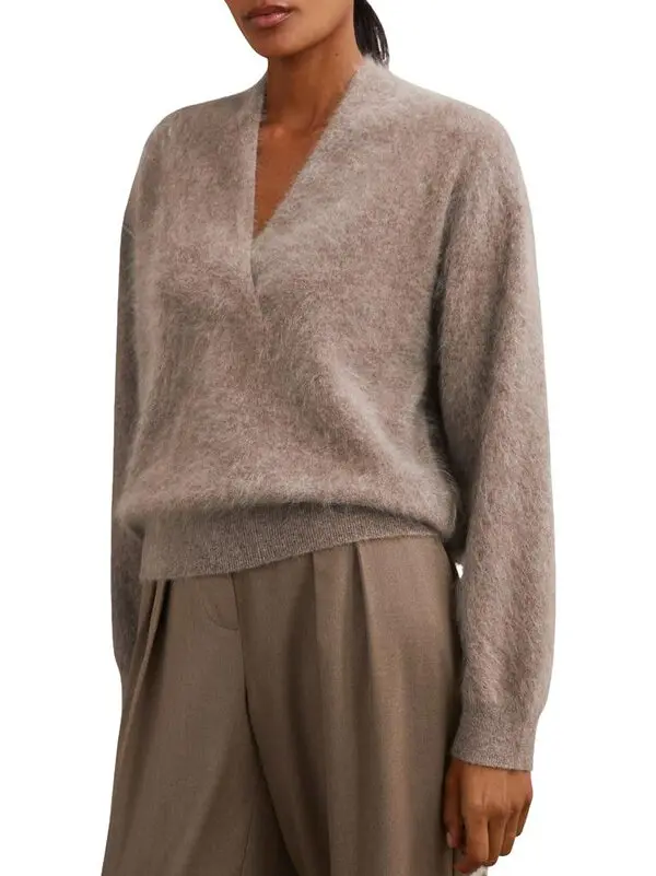 REISS Milo Cashmere Sweater - Oatmeal Neutral