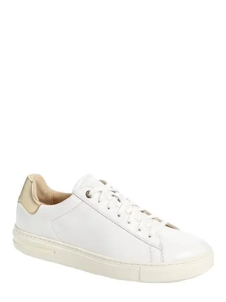 BIRKENSTOCK Bend Leather Low Top Sneakers - White/gold Metallic