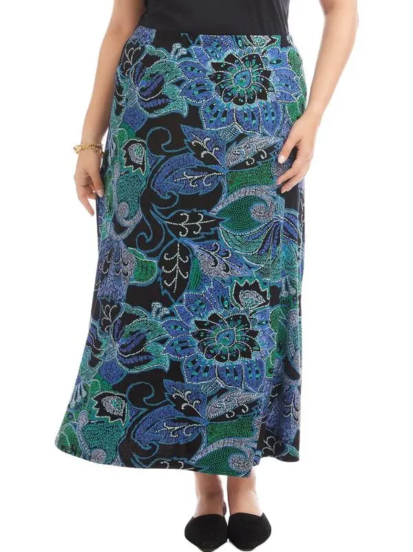 Karen Kane Floral Bias Cut Midi Skirt - Print