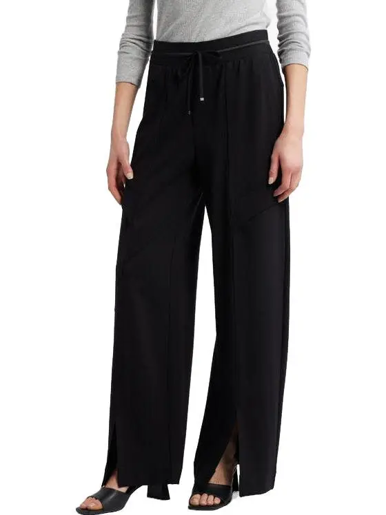 Wit & Wisdom Glider Skyrise Wide Leg Drawstring Pants - Black