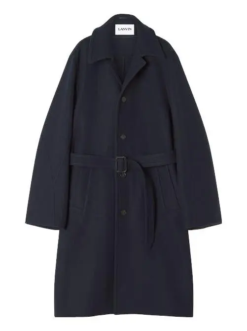 LANVIN Cashmere Car Coat - Black Navy