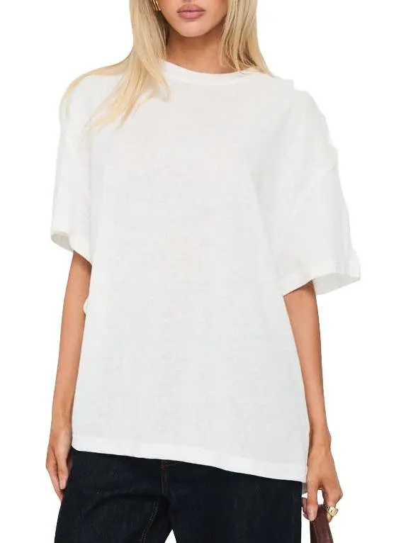 Princess Polly Oversized Cotton Blend T-shirt - White