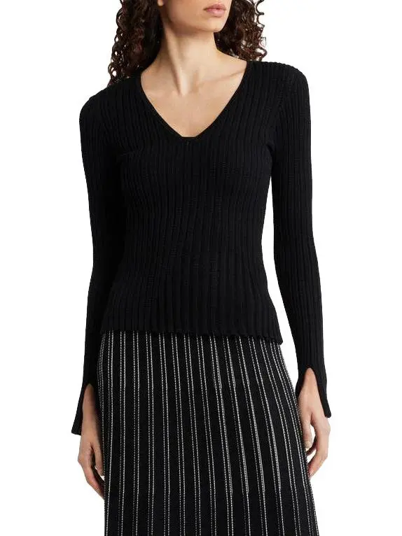 BOSS Rib Knit Top - Monochrome Rib