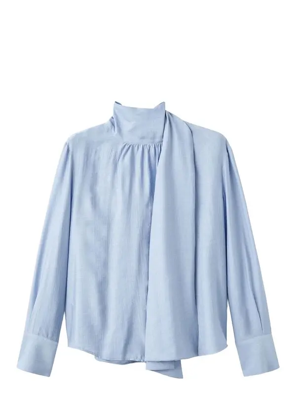 Mango Long Sleeve Woven Shirt - Blue