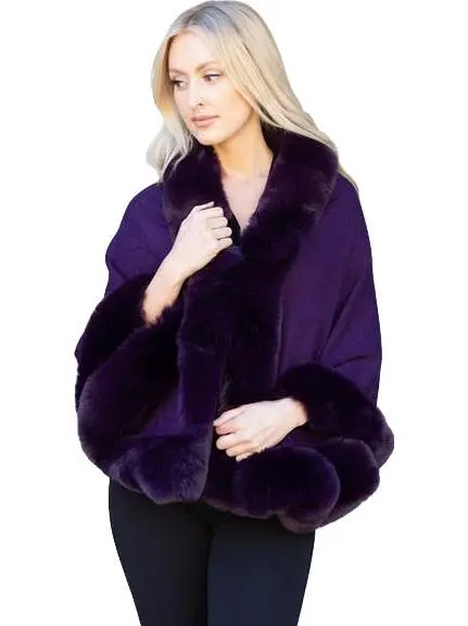 LE FAFO Jiana Wrap Cape - Dark Purple