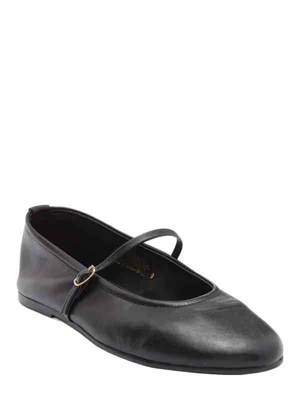 Steve Madden Besette Mary Jane Flat - Black Leather