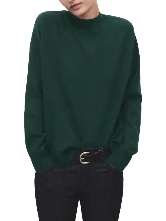 Mango Turtleneck Long Sleeve Sweater - Dark Green