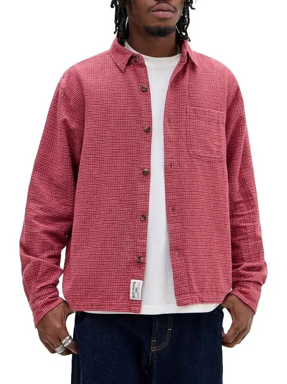 BDG URBAN OUTFITTERS Check Button-up Shirt - Red