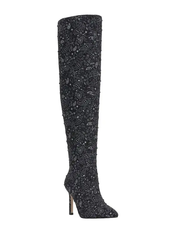 Jessica Simpson Earon Pointed-toe Over-the-knee Boot - Midnight/white