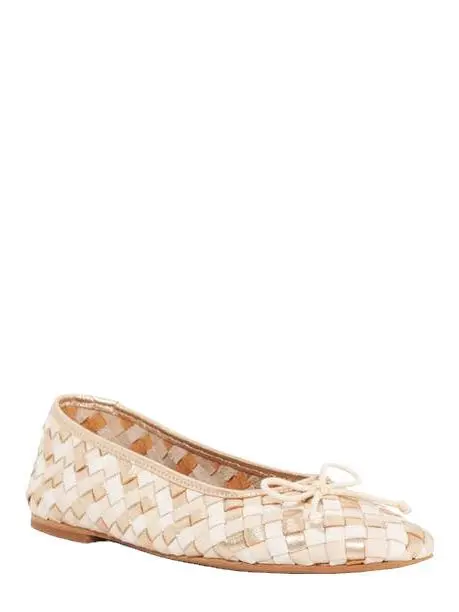 Dune London Heat Leather Ballet Flat - Cream