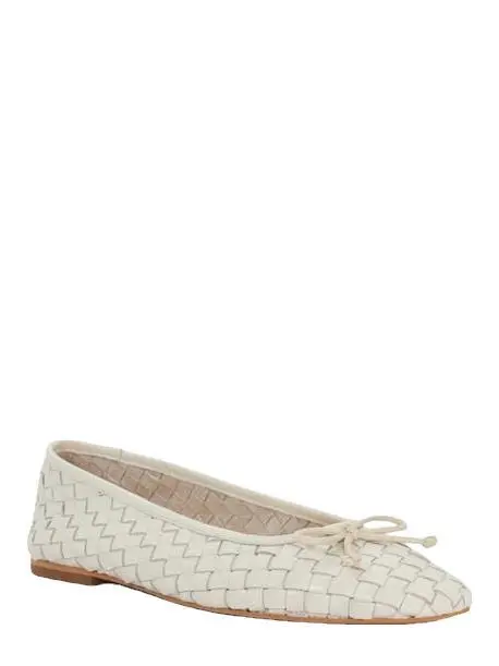 Dune London Heat Leather Ballet Flat - Ecru