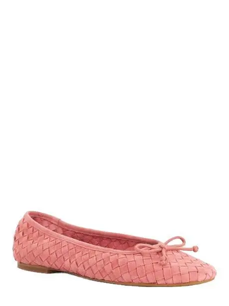 Dune London Heat Leather Ballet Flat - Red