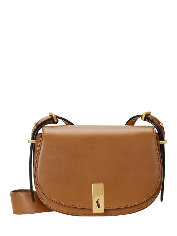 Polo Ralph Lauren Mini Polo Id Leather Saddle Bag - Tan