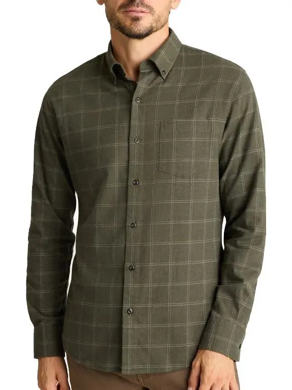 Bonobos Everyday Check Lightweight Cotton Stretch Flannel Button-down Shirt - Windowpane