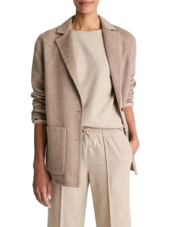 Vince Double Face Wool-blend Blazer - Heather Doe