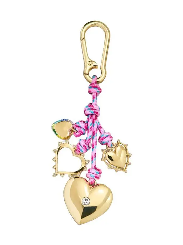 Baublebar Cluster Heart Cord Key Ring Bag Charm - Pink Multi