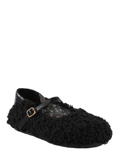 Bc Footwear Metro Faux Shearling Flat - Black