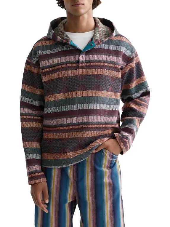 Scotch & Soda Relaxed Fit Stripe Jacquard Hoodie - Pixel Stripe Jacquard