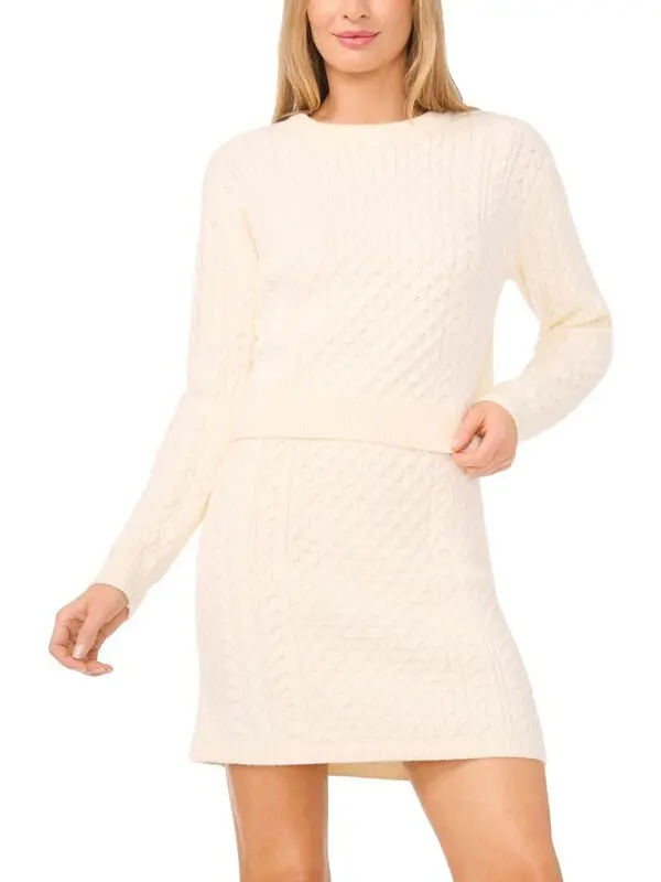 CECE DUPRAZ Cable Crewneck Sweater - Vanilla