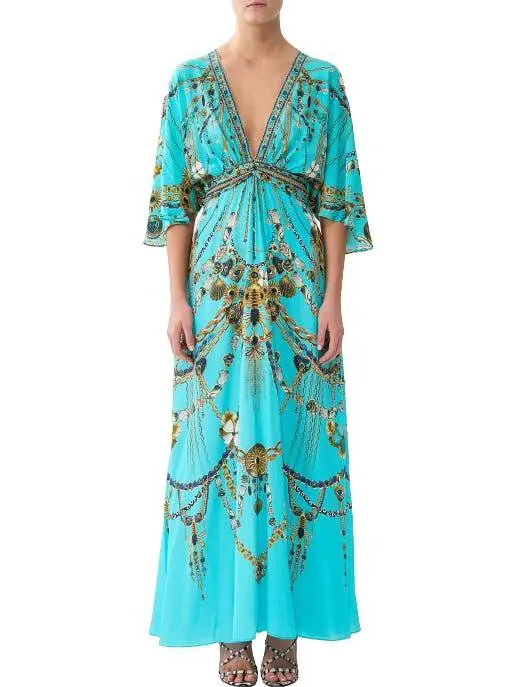 Camilla Twist Front Waisted Maxi Dress - Totems And Treasures
